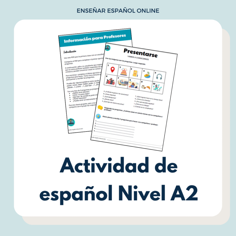 Actividades para la primera clase de español – Enseñar Español Online