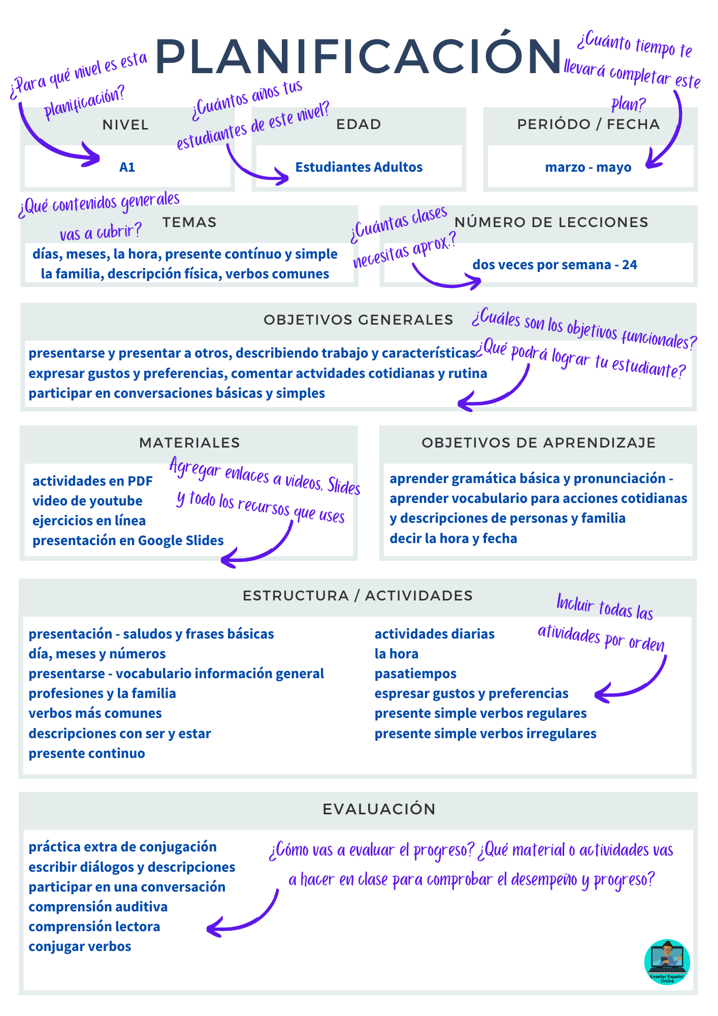 Programa para clases de español – Enseñar Español Online