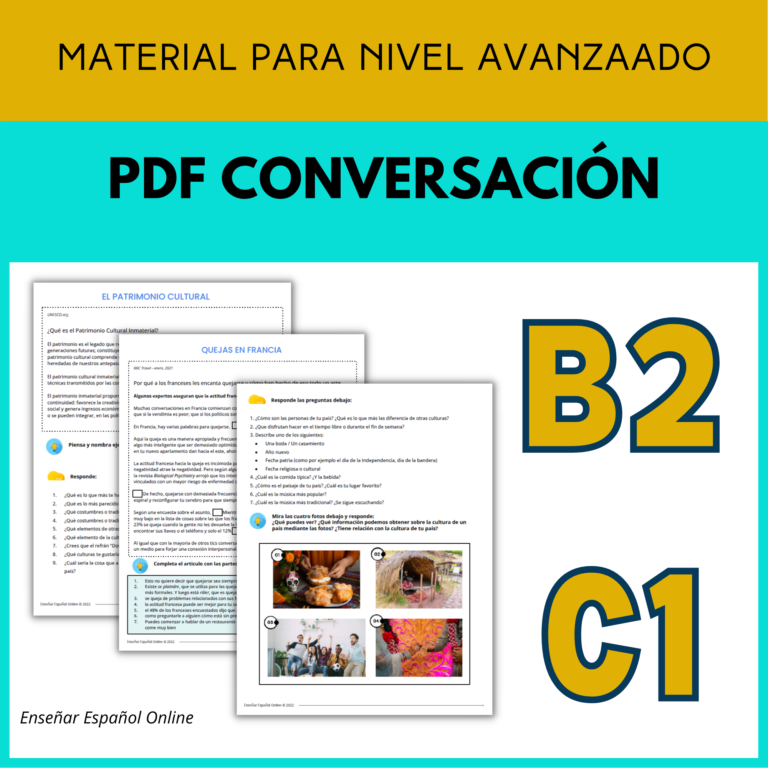 Actividades de Conversación en español C1 – Enseñar Español Online